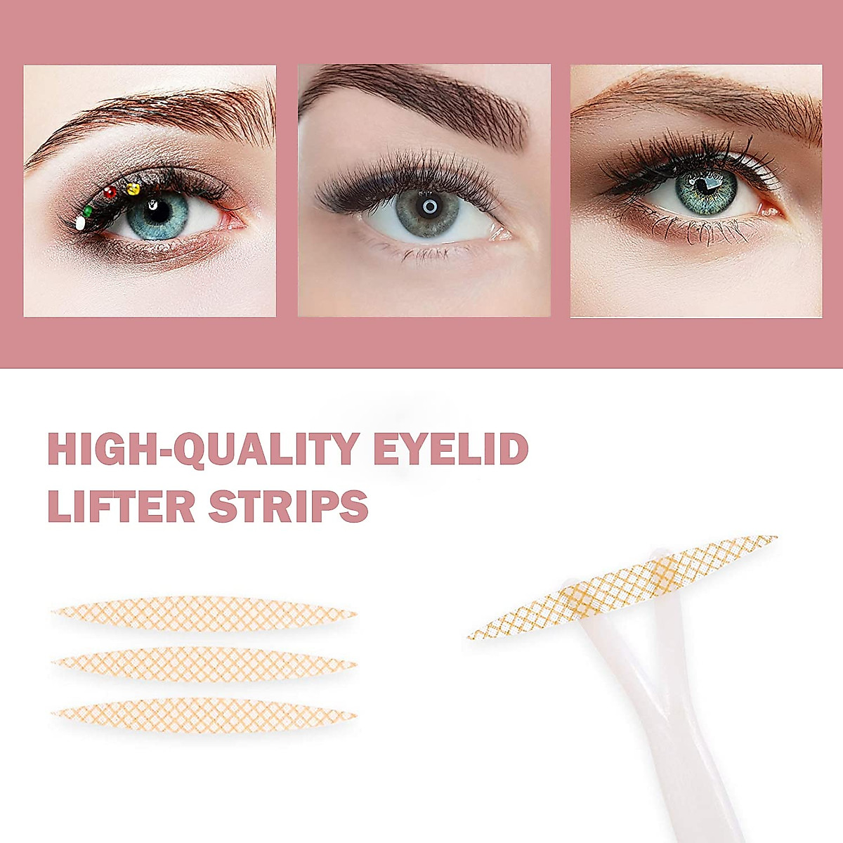 Eyelid Tape, Eyelid Lifter Strips, Double-Eyelid-Tape-for-Hooded-Eyes, Ultra Invisible Double Eyelid Sided Sticky, Instant Eyelid Lift for Heavy Saggy, Hooded, Uneven, Mono-eyelids, 480PCS