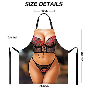 A AIFAMY Sexy Aprons for Women Funny Kitchen Cooking Apron for House Warming Party Christmas Gag Gift Exchange