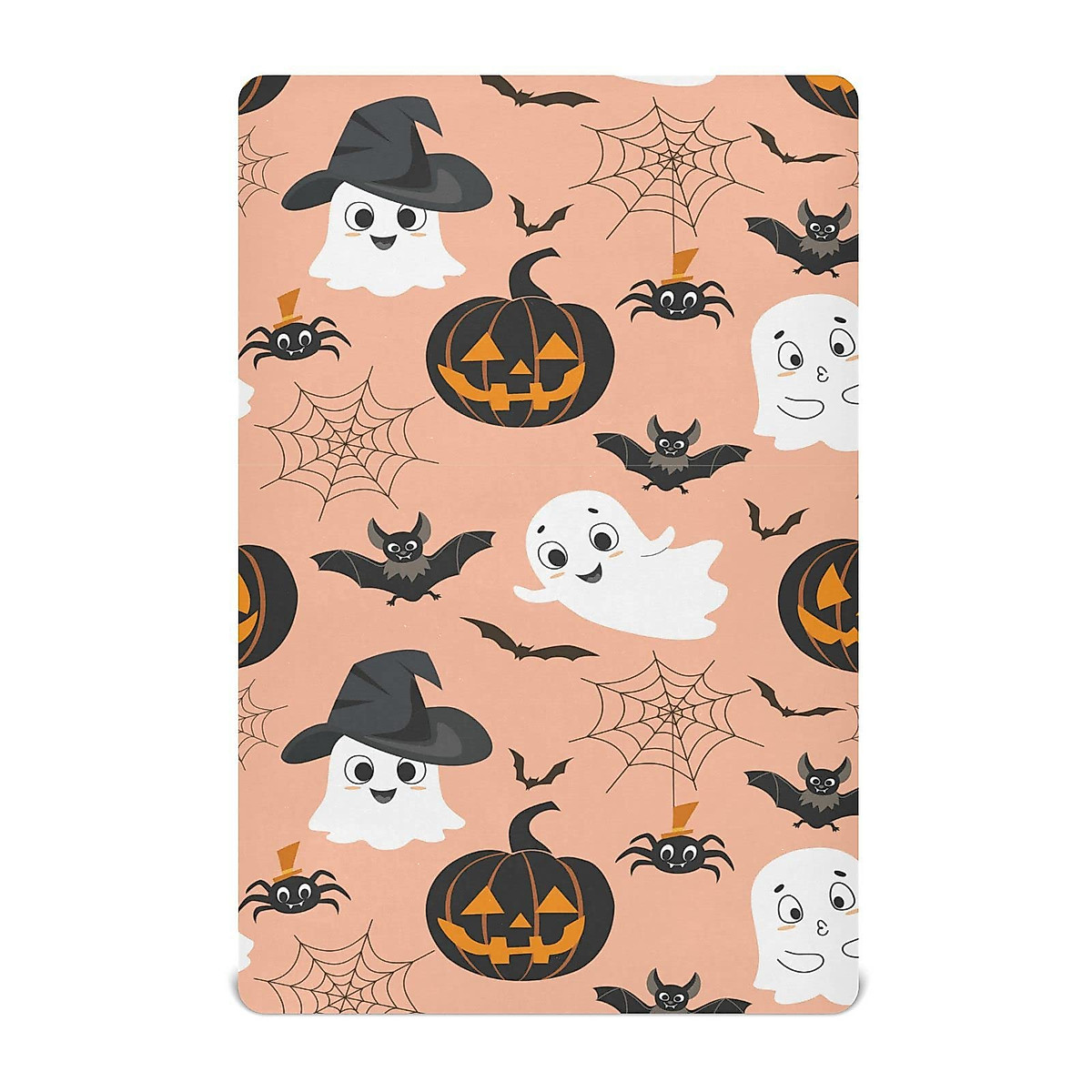 Mazeann Halloween Ghost Crib Sheets Soft Breathable Fitted Baby Crib Sheets Mattress Cover for Girl Boys, 52" x 28" x 9"