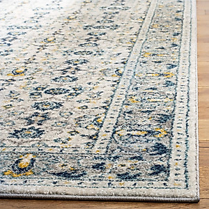 SAFAVIEH Madison Collection Accent Rug - 4' x 6', Ivory & Navy, Oriental Distressed Design, Non-Shedding & Easy Care, Ideal for High Traffic Areas in Entryway, Living Room, Bedroom (MAD151N)