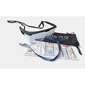 Crystal Pilot Certified IFR Training Glasses/ View Limiting Goggles with Strap & IFR Cheat Sheet for Exam Test Prep (With Strap & IFR Cheat Sheet)