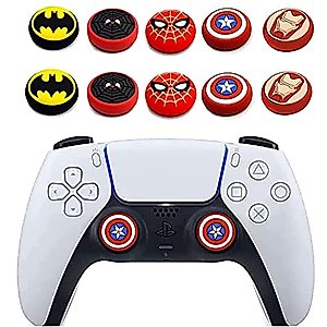 10Pcs Analog Thumb Grip Stick Cover, Dualsense Wireless Controllers Game Remote Joystick Cap, Non-Slip Silicone Handle Protection Cover for PS5/PS4/Xbox one/360/Nintendo Switch PRO