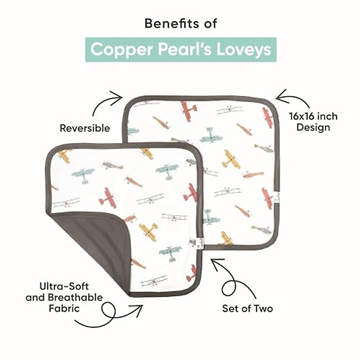 Copper Pearl Baby Security Blanket Set of 2 - Portable Size for Self-Soothing On-The-Go, Ideal Baby Blankets for Boys and Girls, Ultra-Soft, and Gift-Ready Loveys - Trout