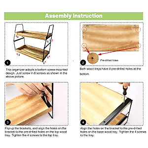 CypherX Bathroom Counter Organizer, 2-Tier Countertop Organizer for Bathroom, Wood Vanity Organizer Standing Rack for Makeup Perfume Skincare, Easy Installation Heavy Duty