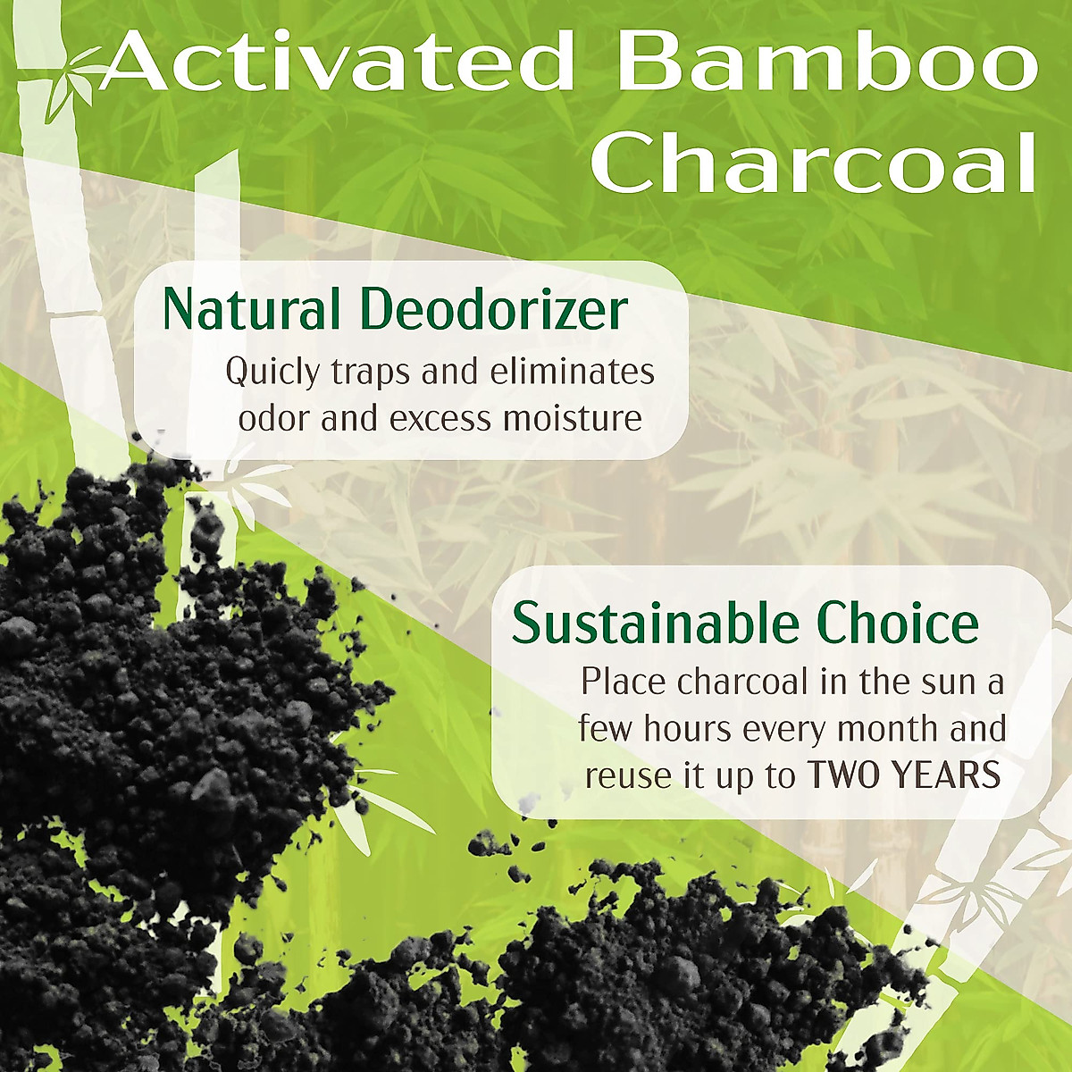 BambooMN Granulated Bamboo Charcoal Odor Absorber Bag in Decorative 4" Brown Cylinder, 4 Sets