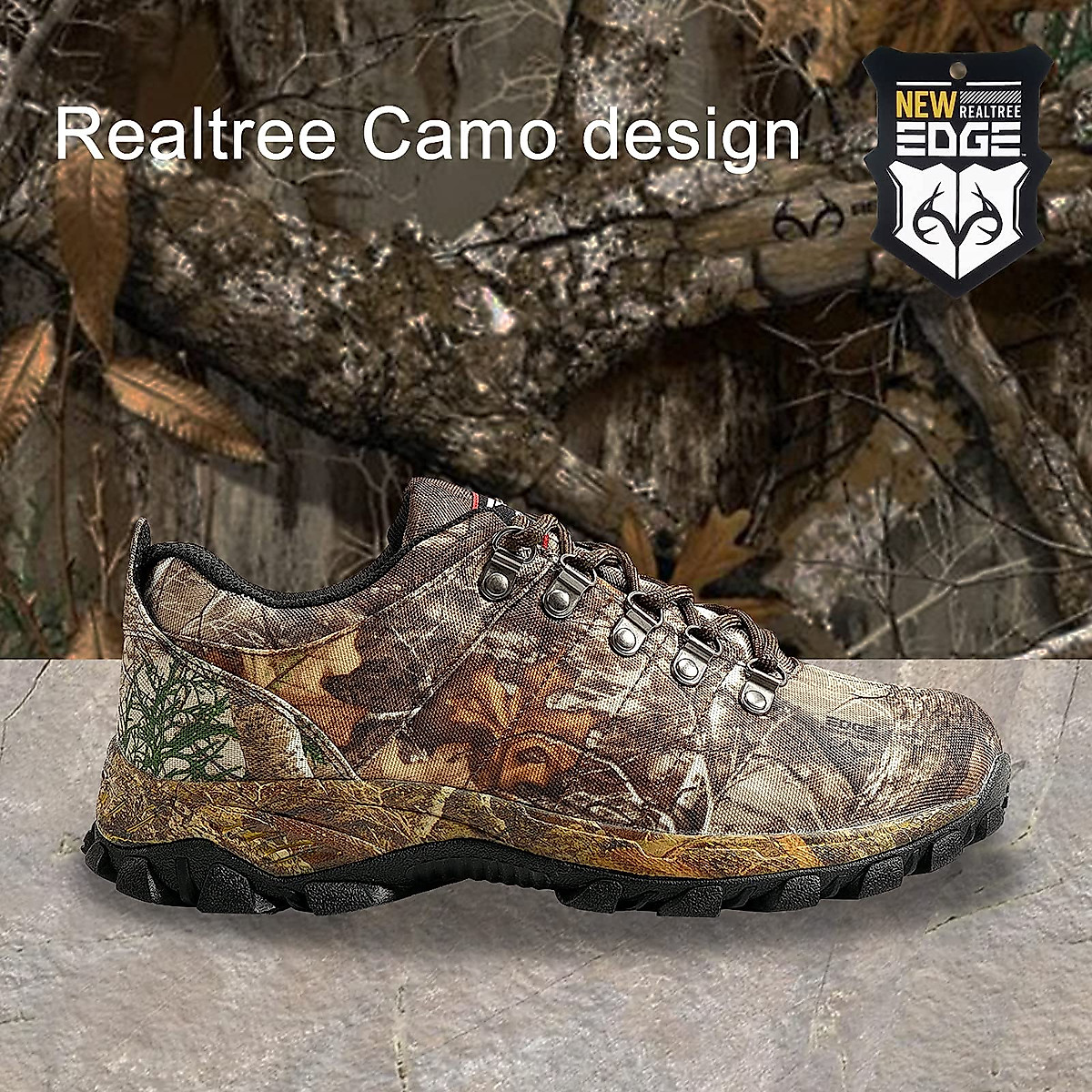 8 Fans Men's Waterproof Trekking Hiking Shoes,Lightweight Camo Walking Hunting Sneakers with Memory Foam Insole for Men&Women…Size 12