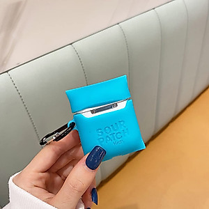 Airpod 3 Case, 2021 with Keychain Cute Cartoon Candy Design Shockproof Skin Protection Accessories Airpod 3rd Silicone Cover. (Candy-Blue)