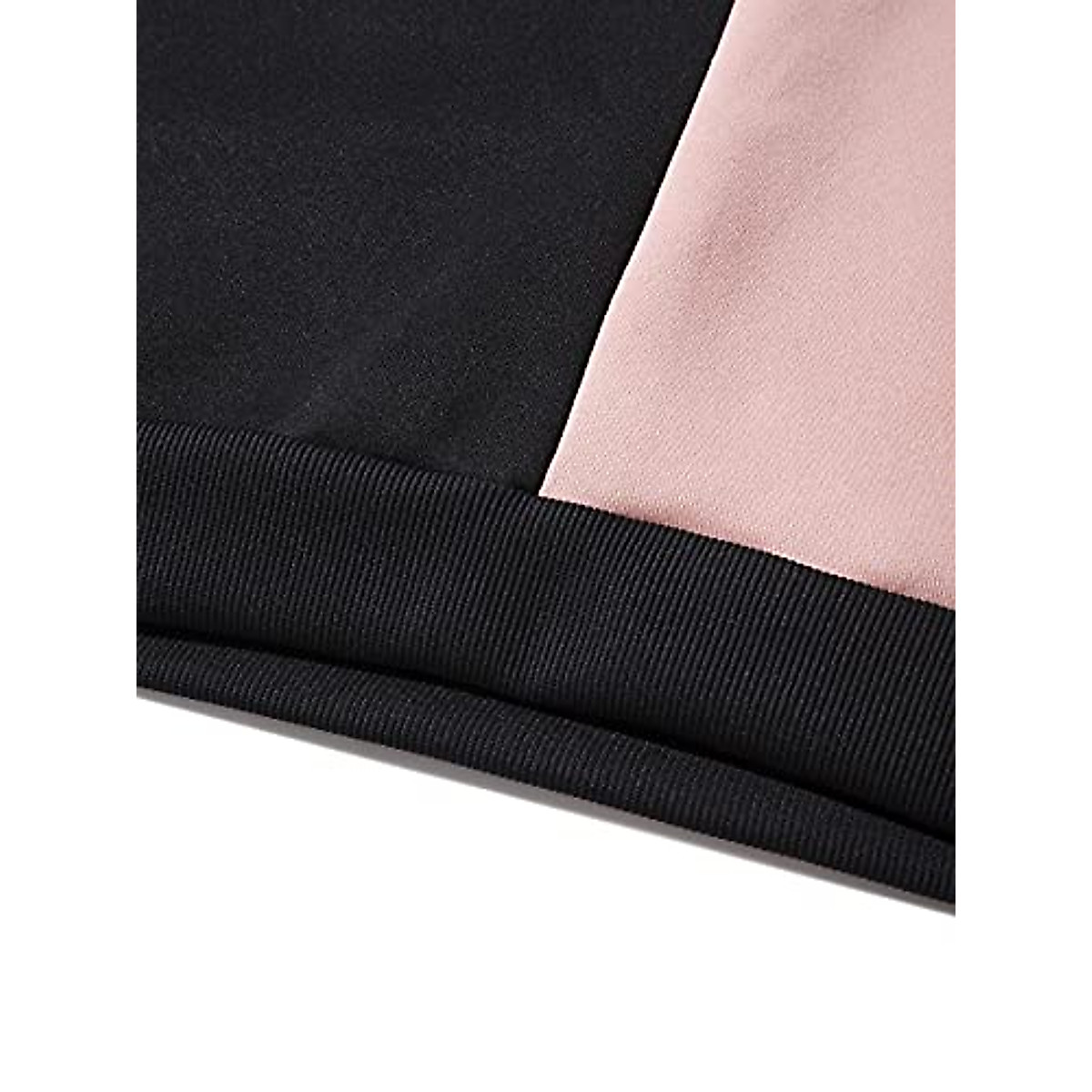 SOLY HUX Men's Casual Colorblock Pullover Fashion Loose Fit Long Sleeve Graphic Trendy Drawstring Hoodie Sweatshirt Black Pink M