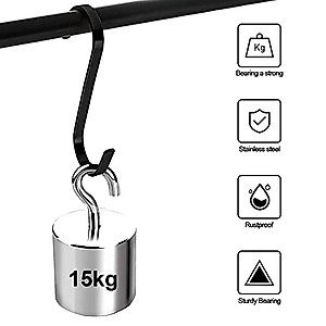 WEYEEN 10PCS Black S Hooks 4.3 inch，Heavy Duty S Hooks for Hanging Plants Outdoor Kitchenware Pan Pots Utensils Closet Clothes Bags Towels Kitchen Hooks Hanger