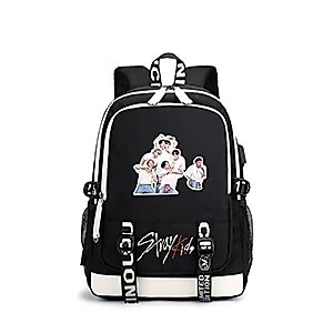 JUSTGOGO Korean KPOP Stray Kids Backpack Daypack Laptop Bag School Bag Mochila Bookbag E1