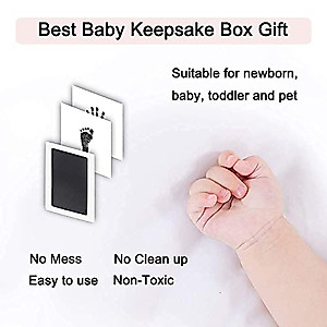 WEWESGAO Baby Handprint and Footprint Kit, Dog Paw Print Kit, Clean Touch Ink Pad for Newborn,Kids,Toddler and Pet with 3 Ink Pads and 6 Imprint Cards (Small, Black)