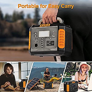 Portable Power Station for Home Use,595Wh Outdoor Generators 110V/600W (1000W Surge) AC Outlets Solar Generator (Solar Panel Not Included) & LED Flashlight for Camping Blackout Travel Hunting