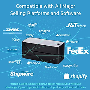 USB 4x6 Thermal Label Printer - Shipping Label Printer, Label Printer for Shipping Packages, Label Printer for Small Business, Thermal Printer, Compatible with USPS, Shopify, Amazon, Etsy, Ebay