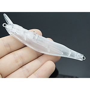 10pcs Unpainted Crank Bait Fishing Body Minnow Bait top Water 92mm 6.8g Blank Lures Clear Hard 8187 Free 5mm Eye