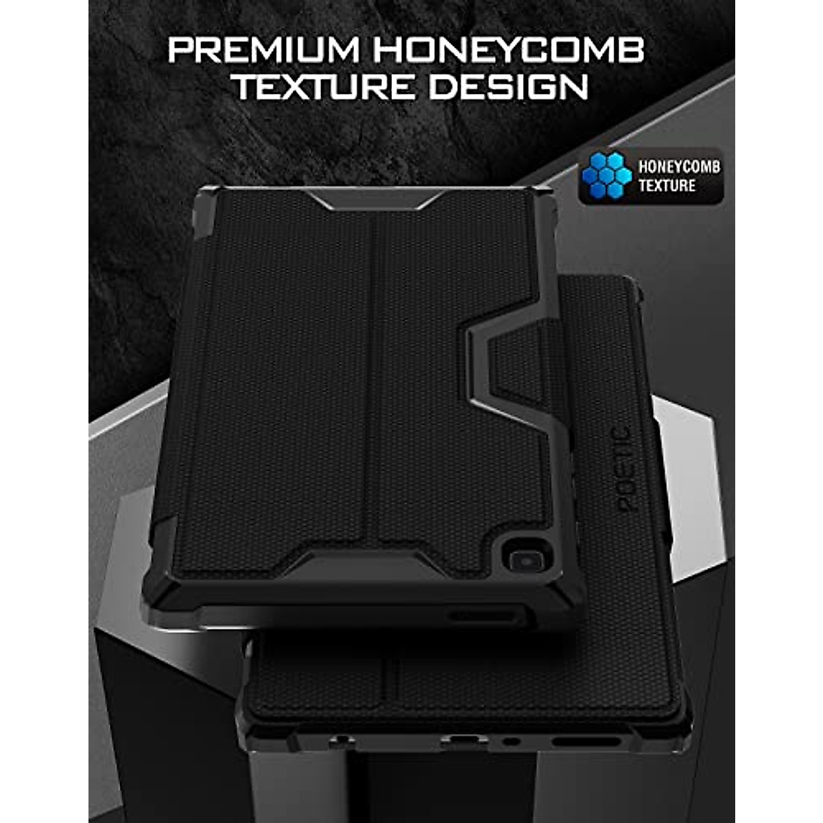 Poetic Explorer Heavy Duty Folio Case Designed for Samsung Galaxy Tab A7 Lite 8.7 Inch (SM-T220/T225/T227),Two Layers Tough Drop Protection Stand Protective Case Cover, Black