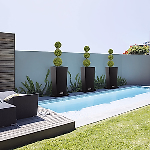 Elevens 28" Outdoor Planter Larger Flower Pots Indoor Modern Tapered Square Outdoor Planter Indoor and Outdoor Flower Pots for Front Door, Patio and Deck（2 Packs）