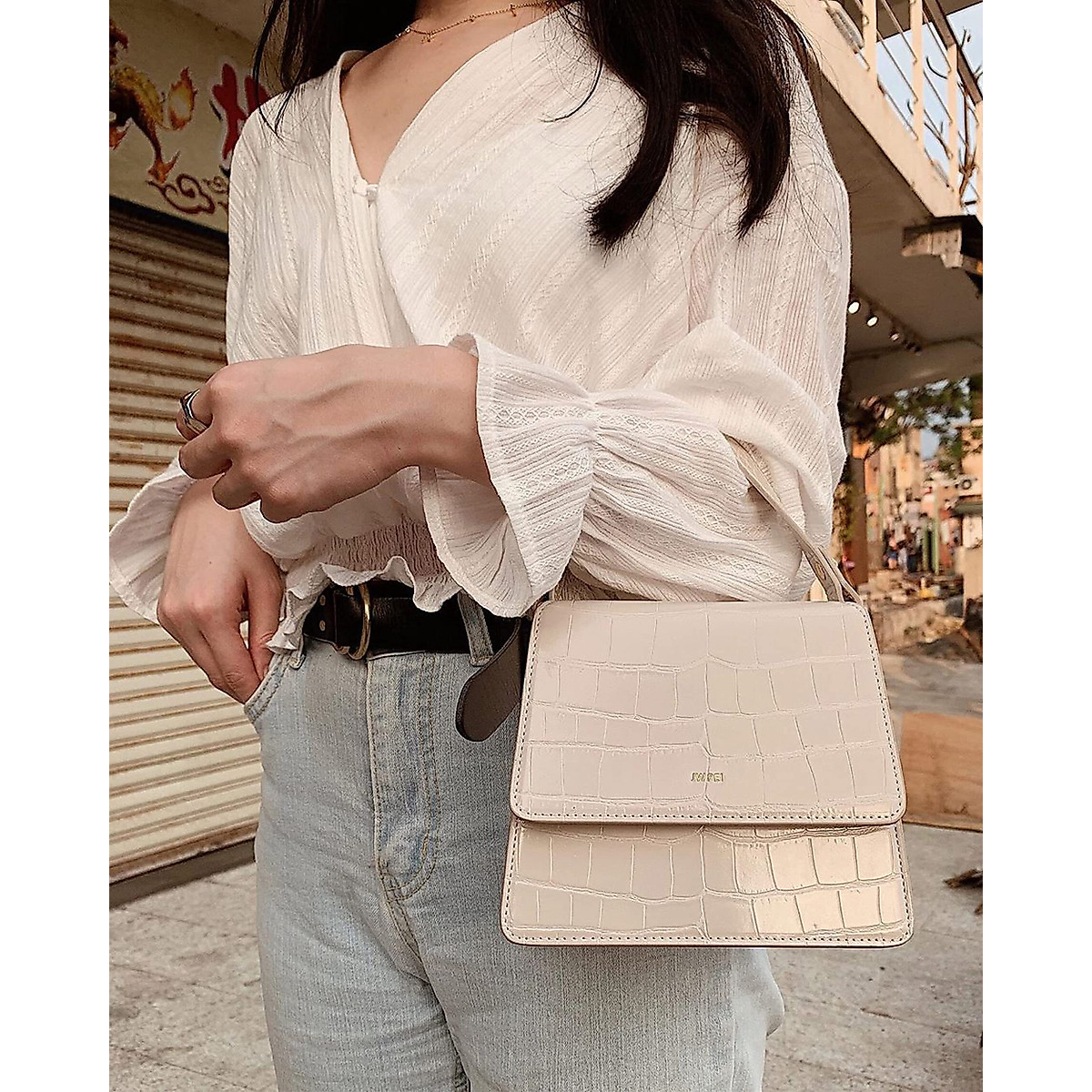 JW PEI Women's FAE Top Handle Crossbody (Beige)