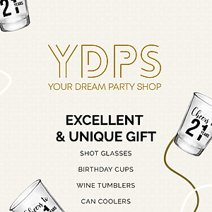 Cheers to 21 Years, 21st Birthday Party Shot Glass - Set of 12, 1.75oz Black and Clear 21st Birthday Shot Glasses, Perfect for Birthday Parties, Birthday Decorations