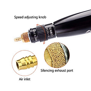 SI FANG Turbine Reciprocating Pneumatic Ultrasound Grinder Micro Pneumatic Air Pencil Die Grinder Kit for Mould Metal Lapping Filing Grinding Buffing Polishing Sanding Tools