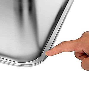 Kichwit Extra Large Stainless Steel Open Cat Litter Box with High Sides, Metal Litter Pan for Cat, 23.6 x 15.7 x 5.9 inches