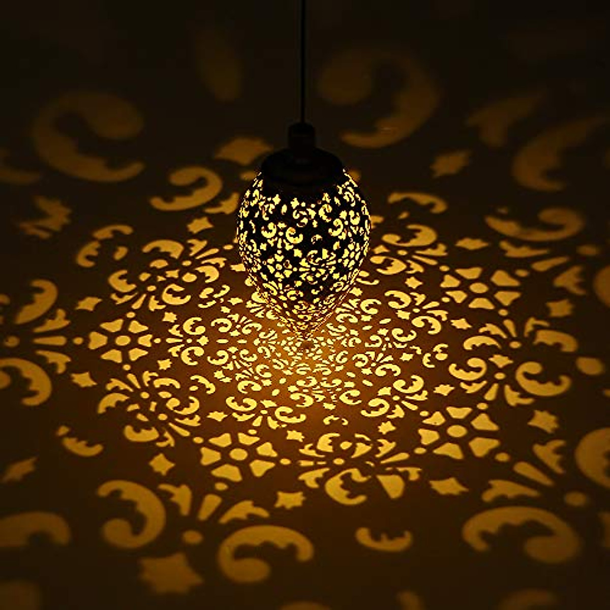 Tomshine Hanging Solar Lights Solar Lantern LED Garden Lights Metal Lamp Waterproof for Outdoor Hanging Decor (2 Pack)