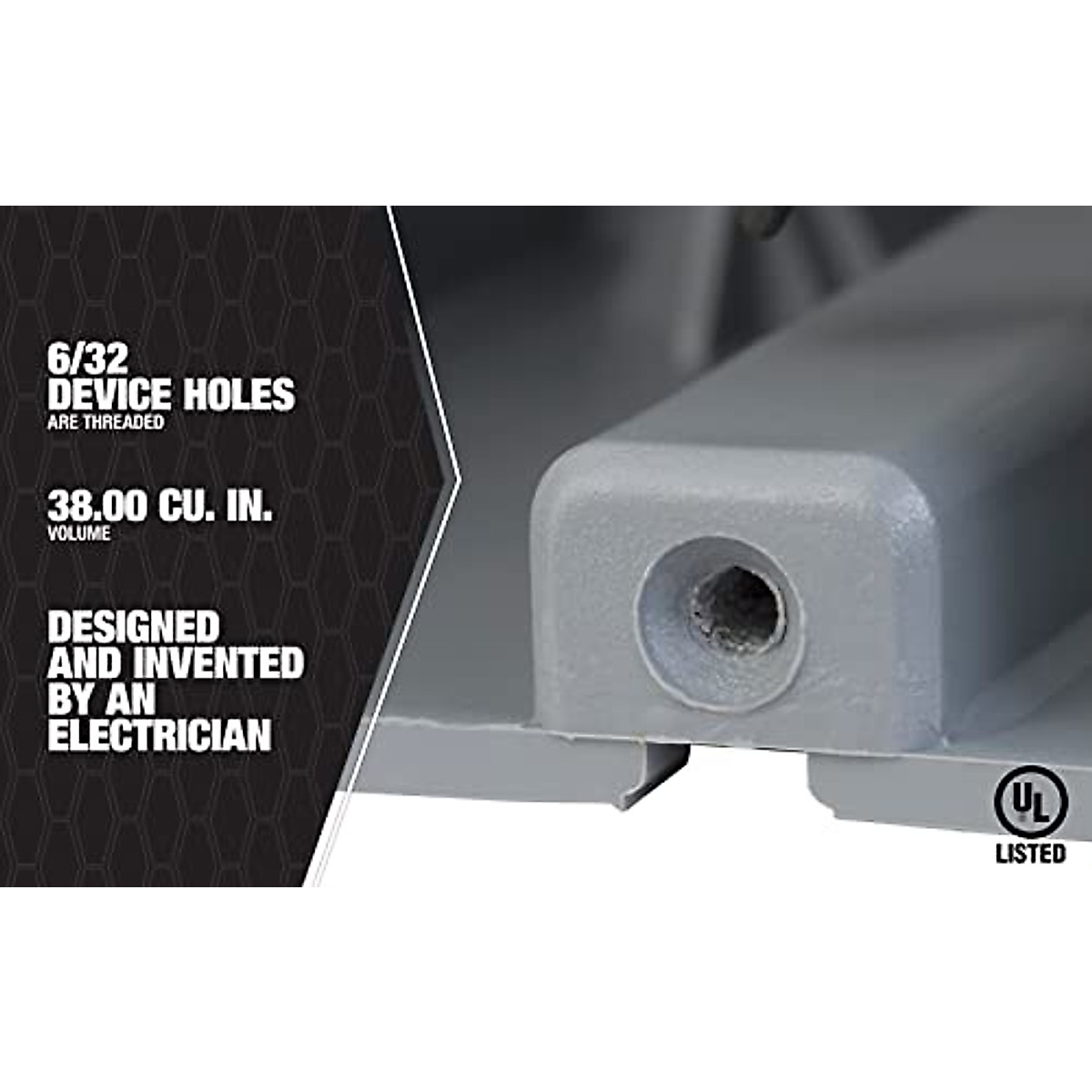 Southwire MSB2G Two Device Adjustable Depth, Heavy Duty 42lb. Mounting Screws Included 2-GANG PVC ELECTRICAL BOX, Gray