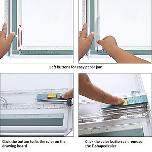 Frylr Inch A3 Drawing Board Drafting Table Multifunctional Drawing Board Table with Clear Rule Parallel Motion and Angle Adjustable Measuring System