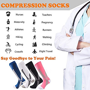 Wetopkim Compression Socks for Women & Men (4 Pairs) 20-30 mmHg Best for Athletic, Running,Flight Travel,Cycling(S/M)