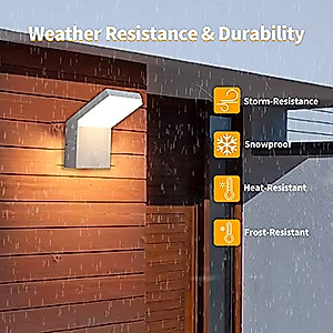 Inowel Wall Light Outdoor LED Wall Mount Lamp White Modern Wall Sconce Lighting Lantern Fixture Aluminum Lights for Porch Front Door Garden Yard Patio IP65 Waterproof 18W 1800Lm 3000K