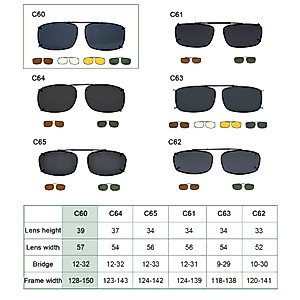 Eyekepper Wide Lens 3-pack Clip-on Polarized Sunglasses 57 * 39MM