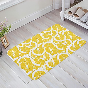 Front Door Mat Floor Mats for Home Decor, Summer Lemon Memory Foam Runner Entryway Area Rug Non-Slip Absorbent Doormat Washable Rug, 18x30Inch Welcome Mats for Bedroom Decor Living Room Decor