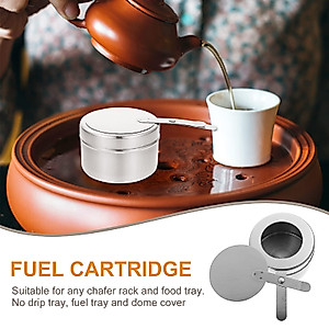 Cabilock 2pcs Stainless Steel Chafing Fuel Holder with Cover Chafer Canned Heat Fuel Box Buffet Warmer Warming Trays for Buffets Barbecue Parties Chafing Dish Buffet