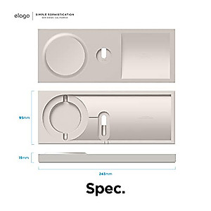 elago MS Charging Tray Duo Compatible with MagSafe Charger and Compatible with Apple Watch Charger - Compatible with iPhone 13 Models and Compatible with Apple Watch [Stone] [Charger Not Included]
