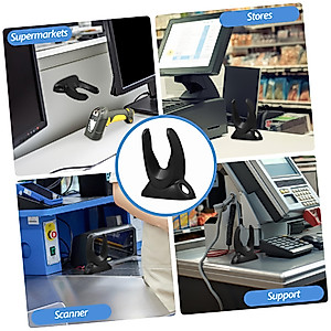 ROMISBABA 2pcs Scanner Bracket Barcod e Scanning Tool Bracket Multifunctional Scanner Stand Scanner Holding Rack Portable Scan Instrument Support Scanning Barcod Scanners Stand Plastic Black