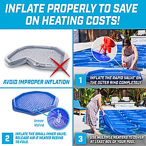 GoFloats Inflatable Solar Pool Heaters 3 Pack or 12 Pack - Affordable Pool Heating and Insulation