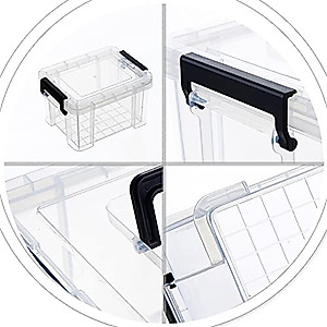 Reheyre Plastic Storage Container Bin with Lid, Clear Storage Bin Tote Organizing Container for Small Items and Other Craft Projects, Rectangular Empty Mini Organizer White One Size