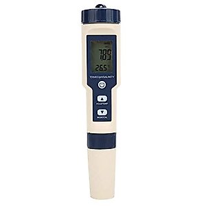 Asixxsix Water Quality Tester, TDS Meter, EC Meter, PH Meter, Salinity Tester & Temperature Meter 5 in 1, Portable Digital Water Tester for Drinking Water Aquarium Hydroponics Salt Water
