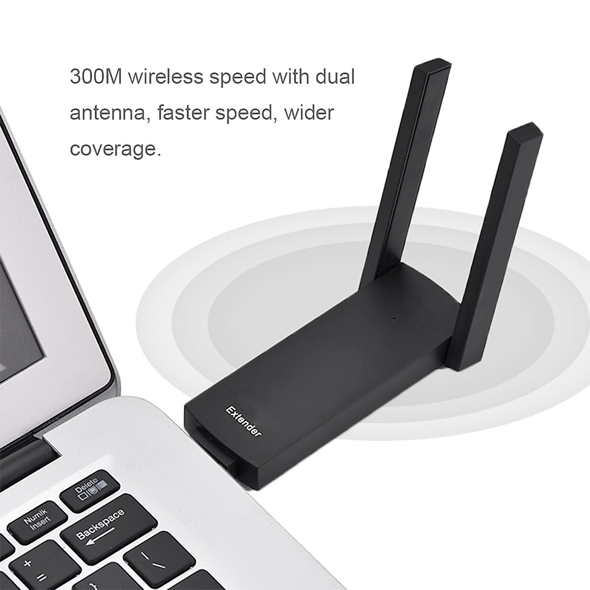 WiFi Extender, 300Mbps USB WiFi Network Signal Range Extender Wireless Internet Booster Dual Antenna Wireless Router Repeater AP Amplifier