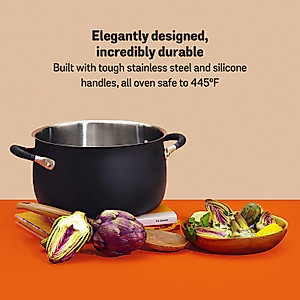 Meyer Accent Series Stainless Steel Stockpot, 8 Quart, Matte Black