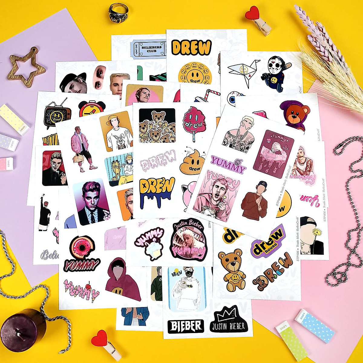 BulbaCraft Pop Singer Stickers - 110pcs R&B Singer Stickers for Teens & Laptops