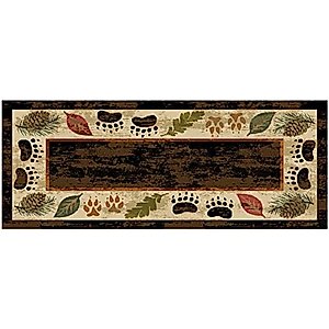 Cozy Cabin Timber Ridge Non Slip Rug 20"x44", Brown