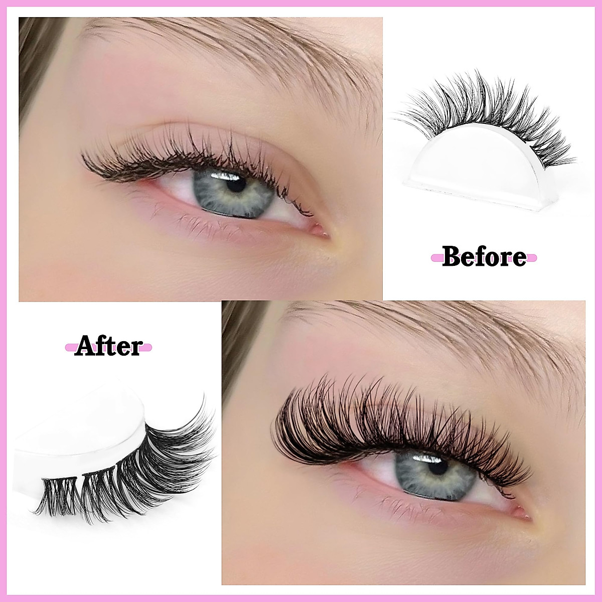 Lash Extension Kit 120 Pcs Lash Clusters DIY Eyelash Extension with Waterproof Lash Bond and Seal and Lash Applicator for Individual Cluster Lashes Extensions Kit by ALPHONSE (8-16MM)
