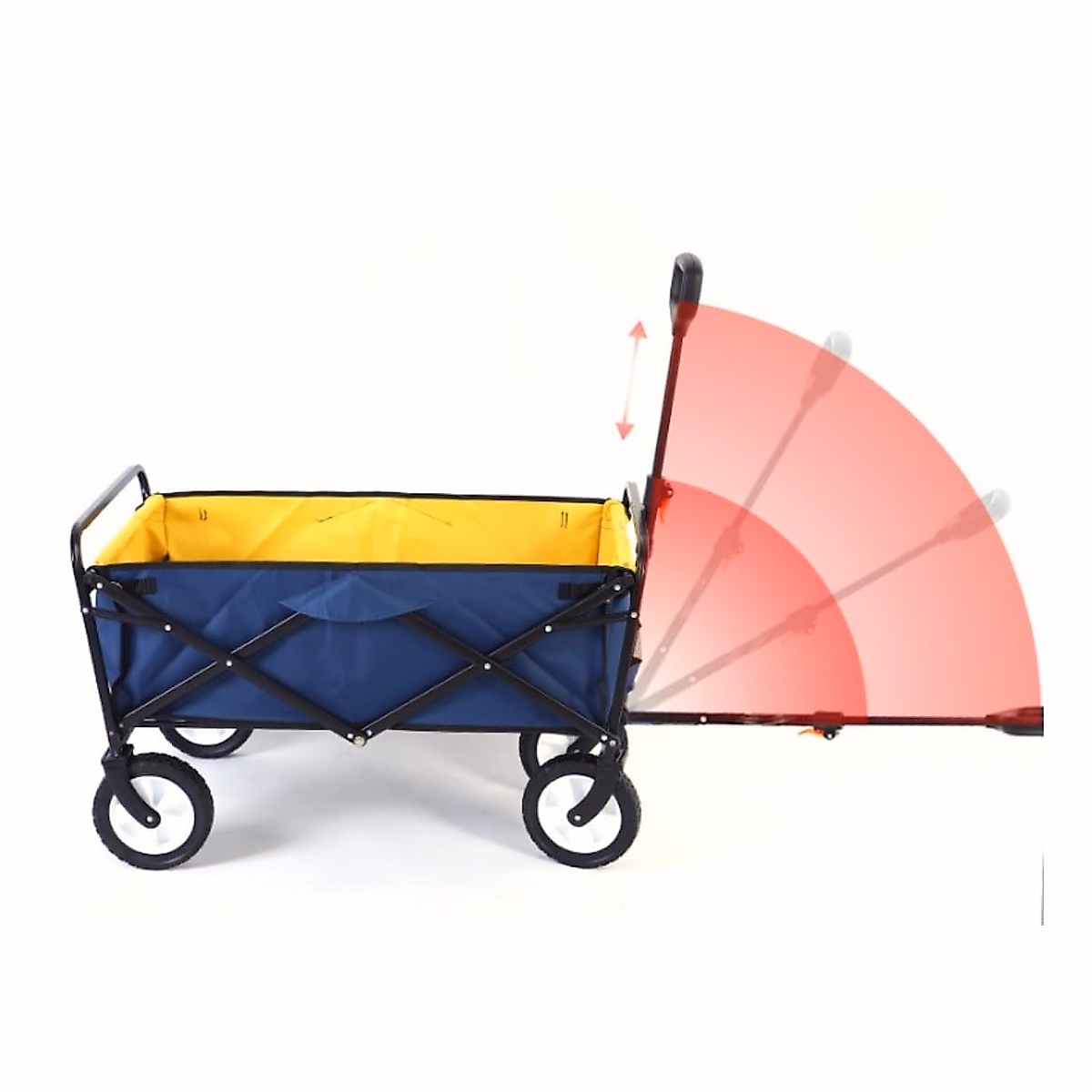 Suuim Garden Wagon Folding Wagon Utility Wagon Collapsible Utility Wagon Carts Large Capacity Beach Folding Wagon with Large Wheels Outdoor Camping Collapsi