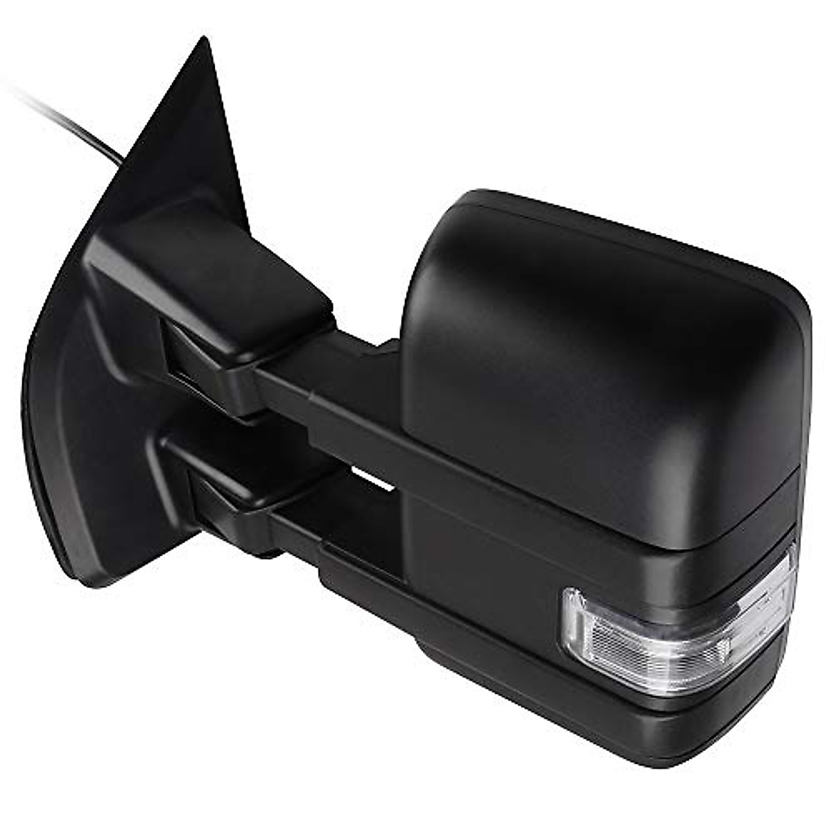 SCITOO Towing Mirrors Tow Mirrors Black Truck Mirrors fit for 2015-2017 For Ford For F150 Pickup with Pair LH RH Power Adjusted Heated Turn Signal Puddle Auxiliary Light 22pin