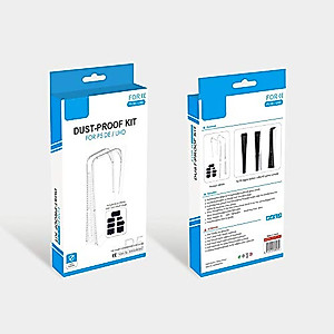 Dust Proof Cover for Ps5, Anti-Dust Cover Dust Plugs USB Hdmi Interface for Ps5 Console with 10pcs Silicone Ps5 Controller Joystick Grips (Playstation 5, dustproof Cover Set)