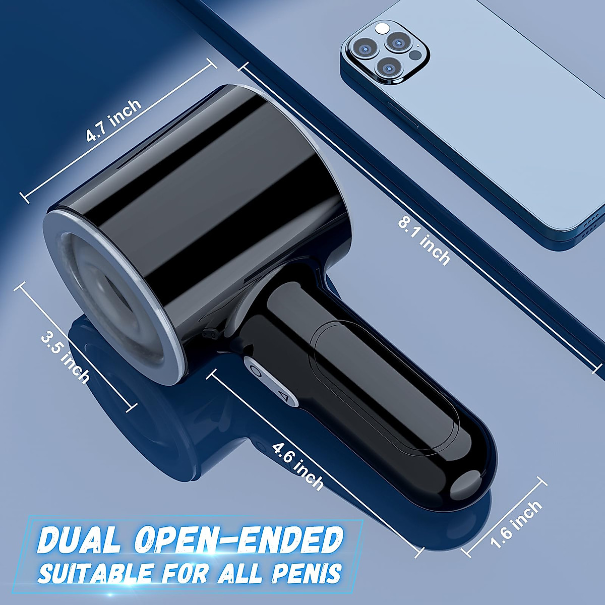 Automatic Male Masturbator, Foreglad Stroking Male Masturbators Cup with 7 Powerful Thrusting & Vibrating Modes, Blowjob Machine Pocket Pussy for Men, Dual Open-Ended Penis Massager Sex Toys for Men