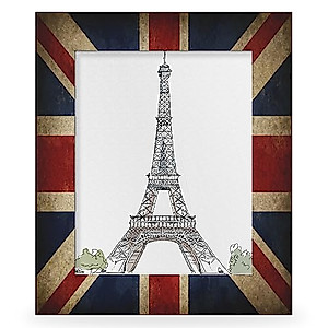 England British Flag 4x6 Picture Frame Picture Frame for Wall and Tabletop Display, Horizontal and Vertical for Wall Mounting Union Jack Wooden Photo Frame
