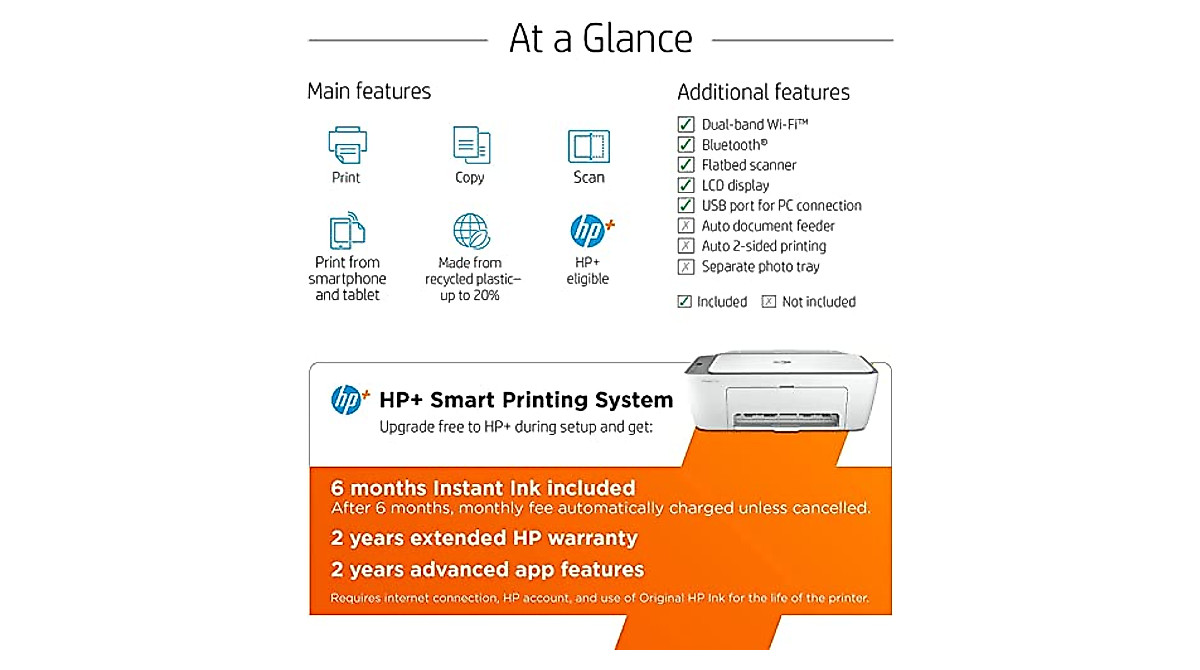 HP DeskJet 2755e All-in-One Printer - Print, Scan, Copy