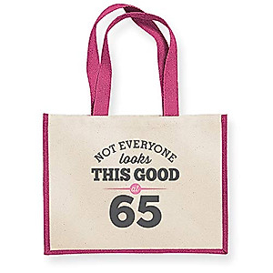 D Design Invent Print! 65th Birthday Keepsake Gift Vintage Bag for Women 65 Novelty Shopping Tote Sixty Five