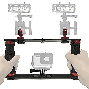 Aluminium Alloy Underwater Lights Dive Light Video Light Stabilizer Tray Handheld Handle Stabilizer Support Bracket Camera Mount for Action Camera and Any Other Camera with 1/4 inch Screw Hole